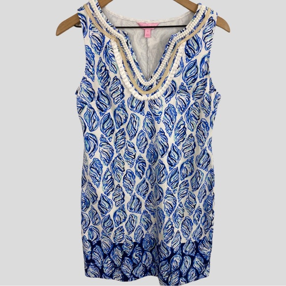 Lilly Pulitzer | Dresses | Lilly Pulitzer Blue Shell Flat French Terry ...